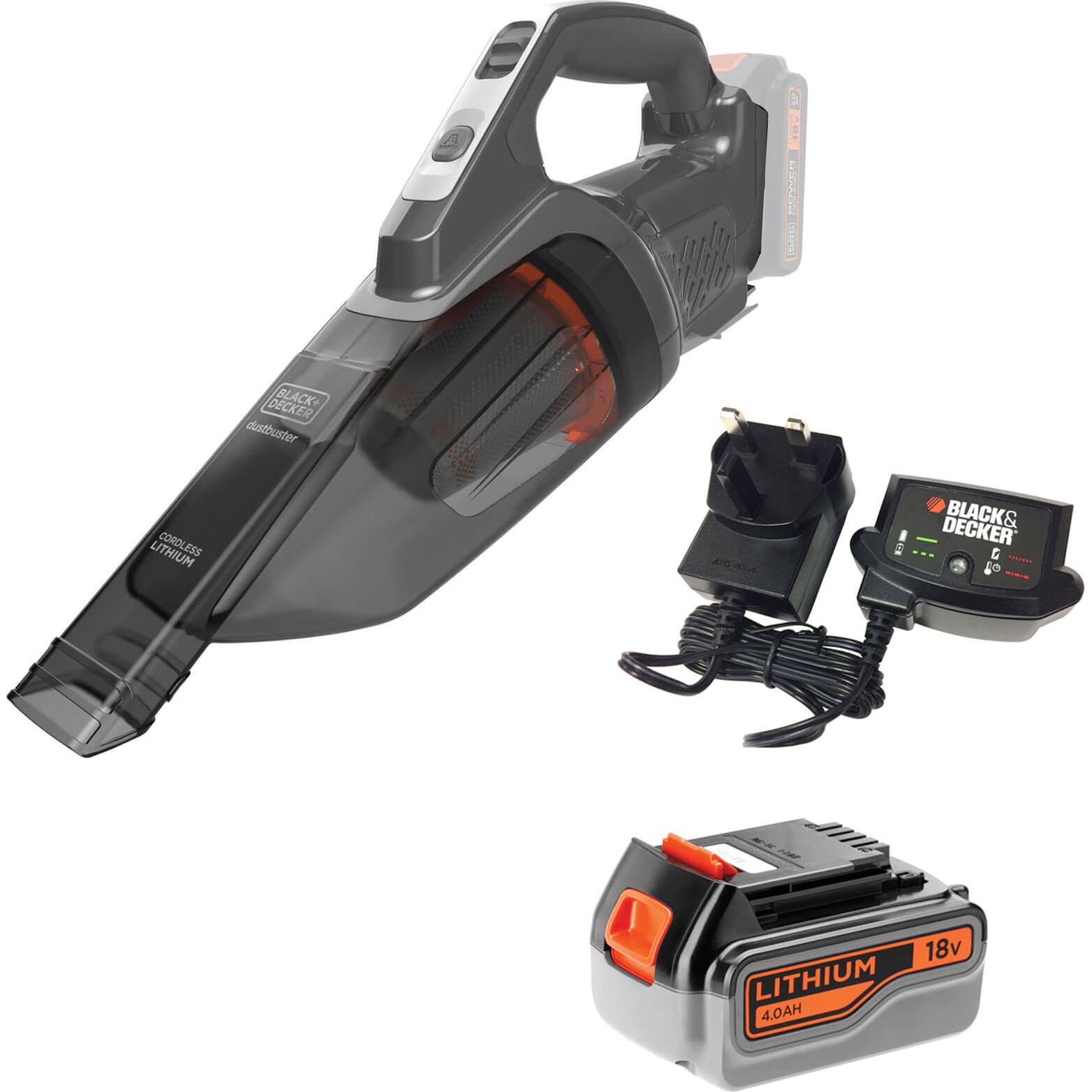 Black And Decker Bchv001 18v Cordless Hand Dustbuster 1 X 4ah Li-ion ...