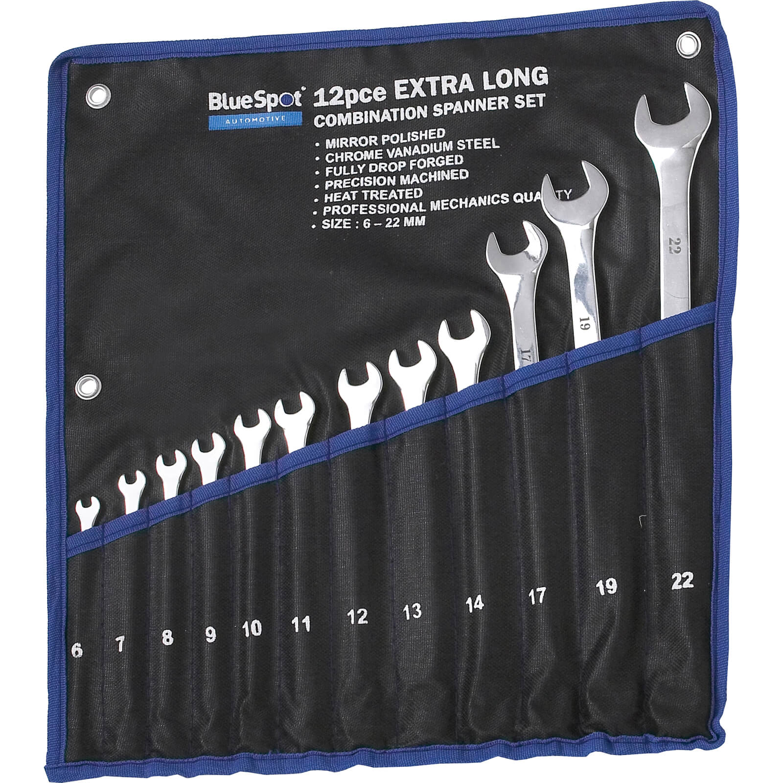 Bluespot 12 Piece Extra Long Combination Spanner Set - Pilgrim
