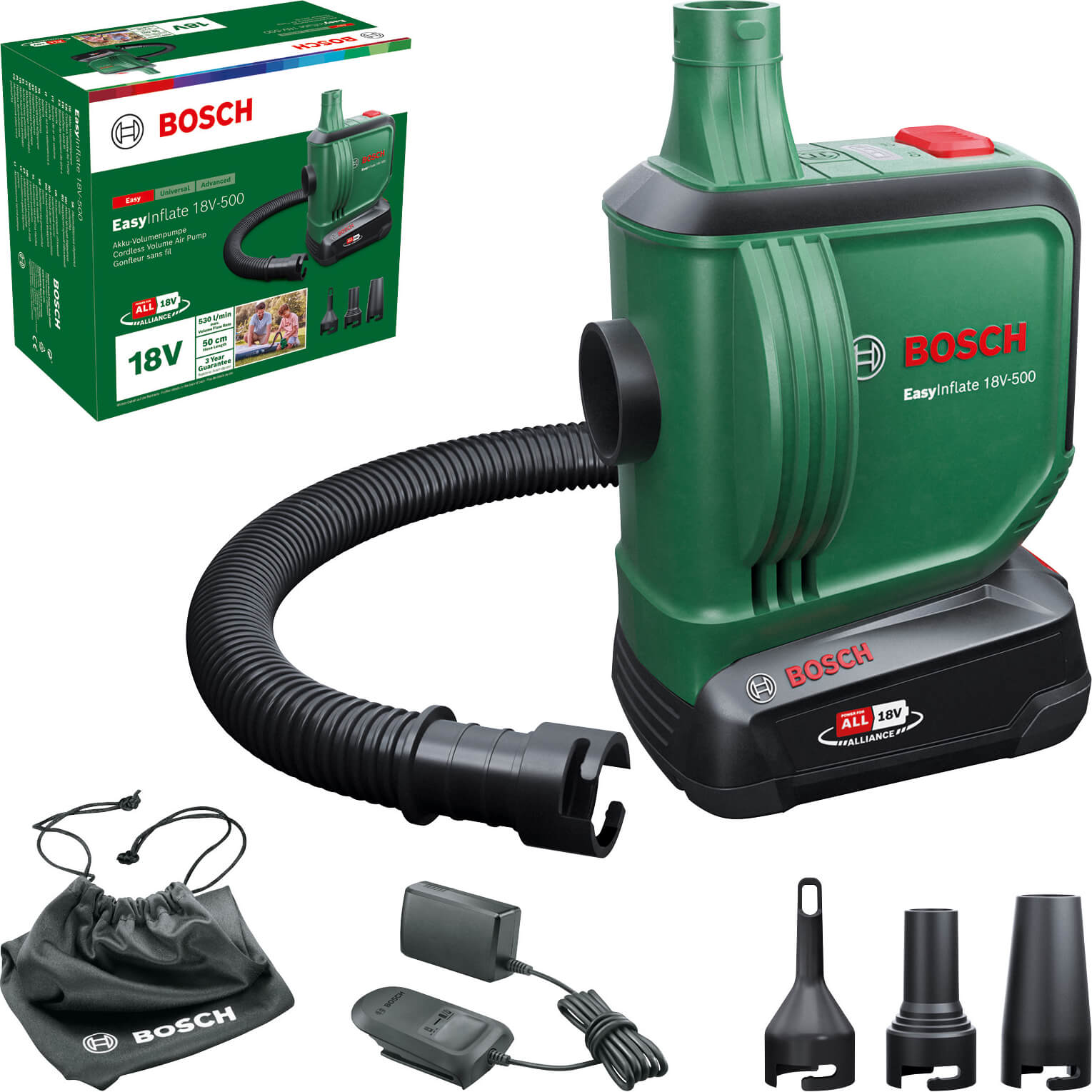 Bosch Easyinflate 18v-500 P4a 18v Cordless Air Pump 1 X 2ah Li-ion ...