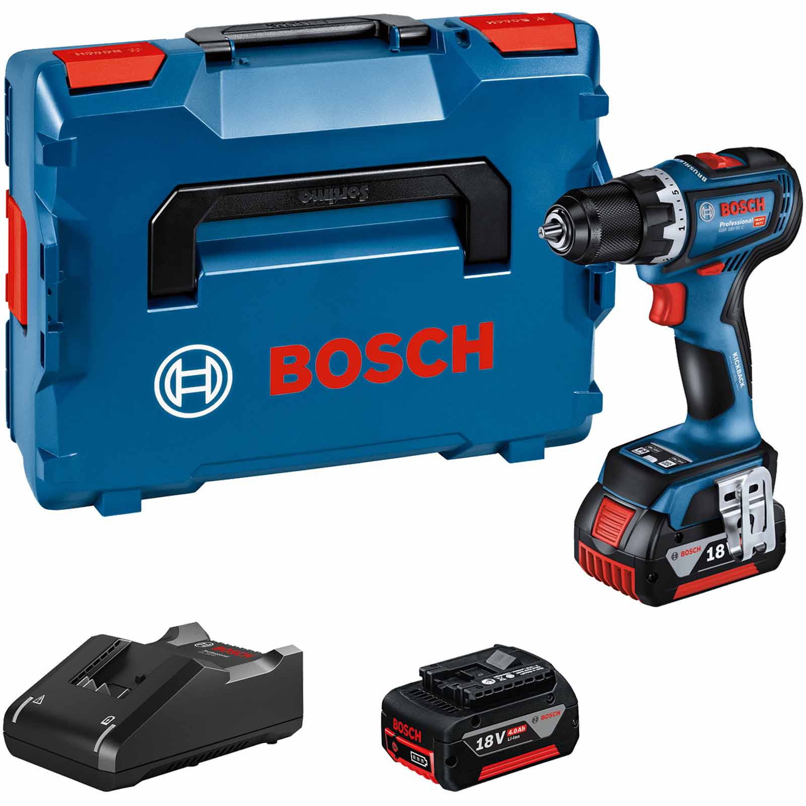 Bosch Gsr 18v-90 C 18v Cordless Brushless Drill Driver 2 X 4ah Li-ion ...