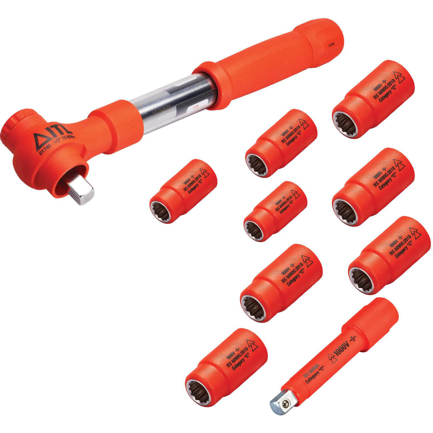 Itl 10 Piece 1/2" Drive Insulated Torque Wrench Kit Imperial 1/2" 12nm ...